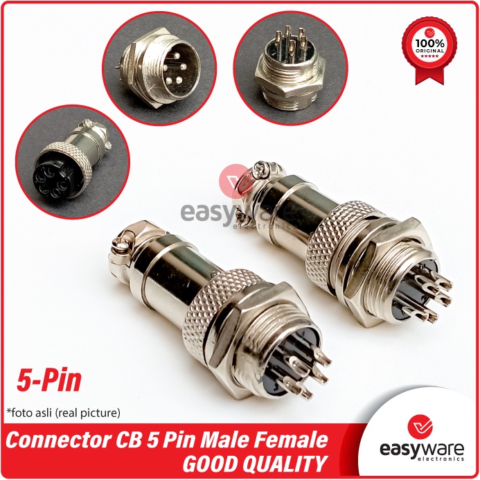 5pin 5Pin 5Pin CB 5Pin Male Female Socket CB 5Pin Connector Set ...