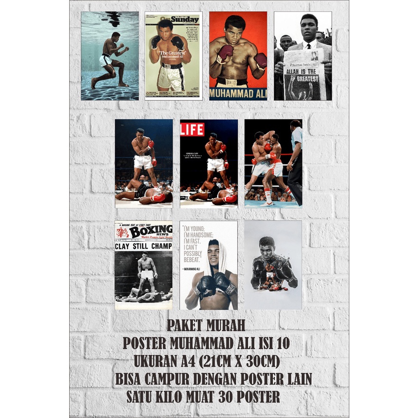 A4 SIZE MUHAMMAD ALI POSTER PACKAGE (CAN CUSTOM PICTURES) | Shopee ...