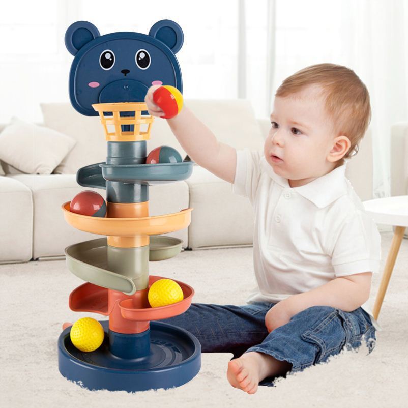 Children's Fun Track Slide Ball Tower Shooting Stacks of High Baby ...