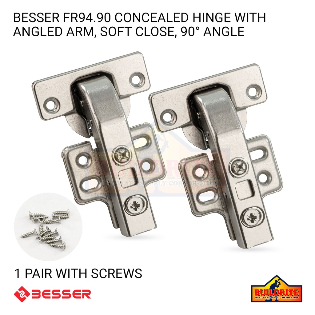 BESSER FR94.90 81x62x58mm 2pcs Nickel Plated Steel Concealed Hinge with ...
