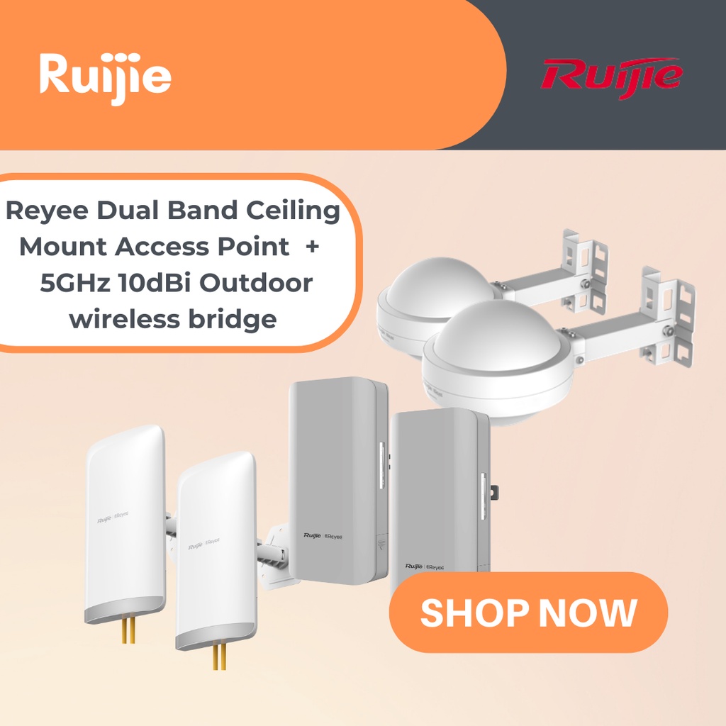 Reyee Dual Band Ceiling Mount Access Point + 5GHz 10dBi Outdoor ...