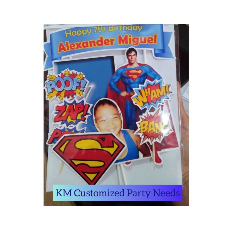 Superman Theme Customized Cake Topper | Shopee Philippines