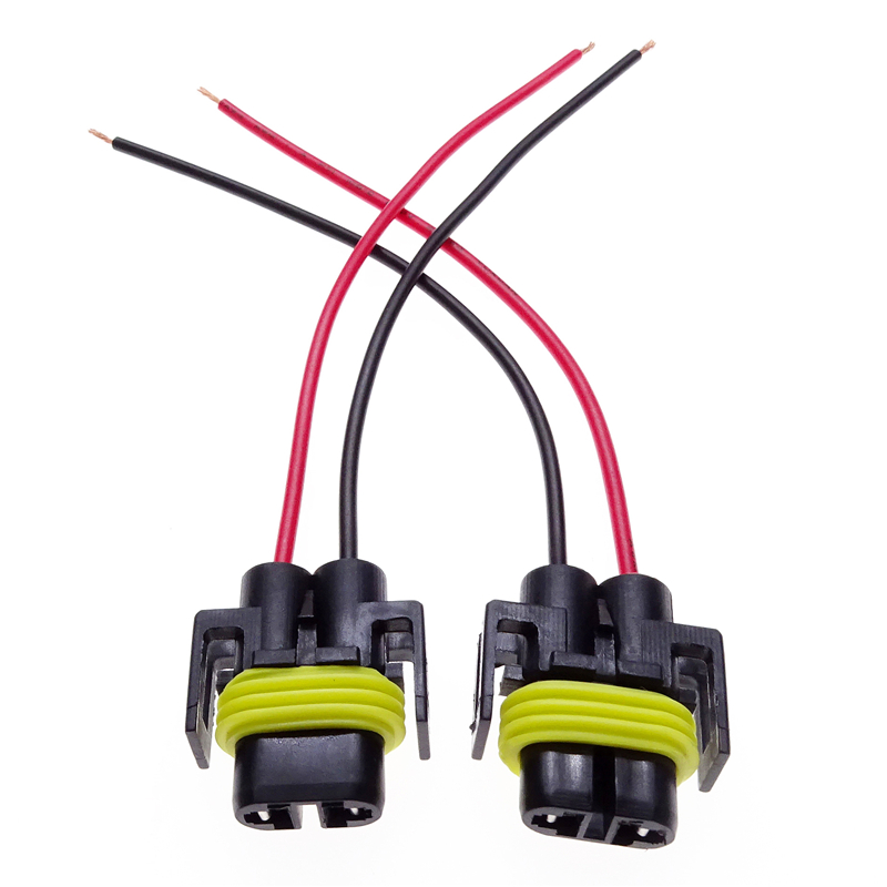 2 Pcs H8 H9 H11 Wire Connector Cable Plug Adapter Wiring Harness Small ...