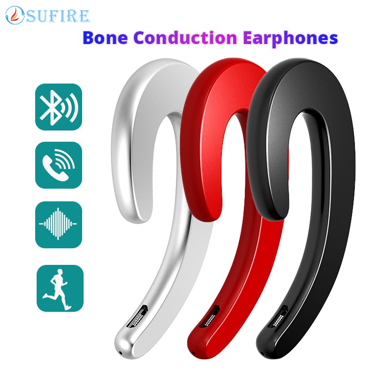 Bone Conduction Bluetooth Earphones TWS Wireless Headset Over-ear ...