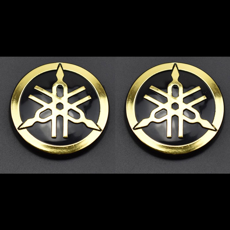 1 Pair Y15ZR Yamaha Logo Emblem COVER SET Gold Silver Yamaha Logo ...