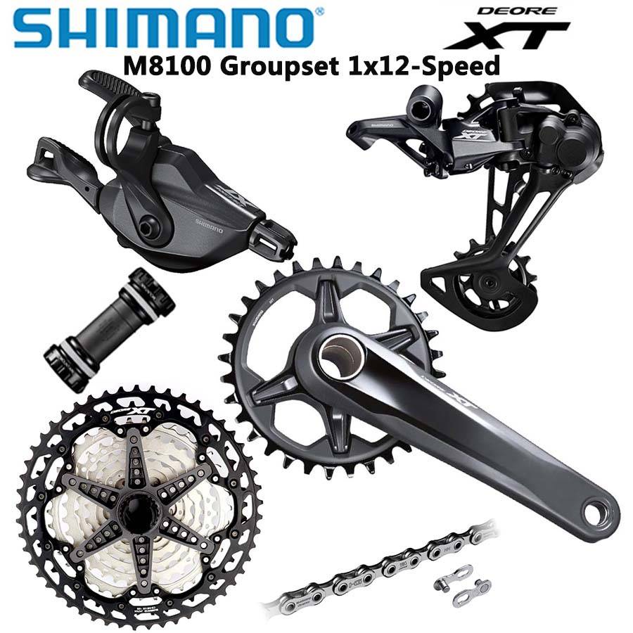 SHIMANO DEORE XT M8100 Groupset 32T /34T 170mm Crankset 12-Speed 10-51T shifter Rear Derailleur ...