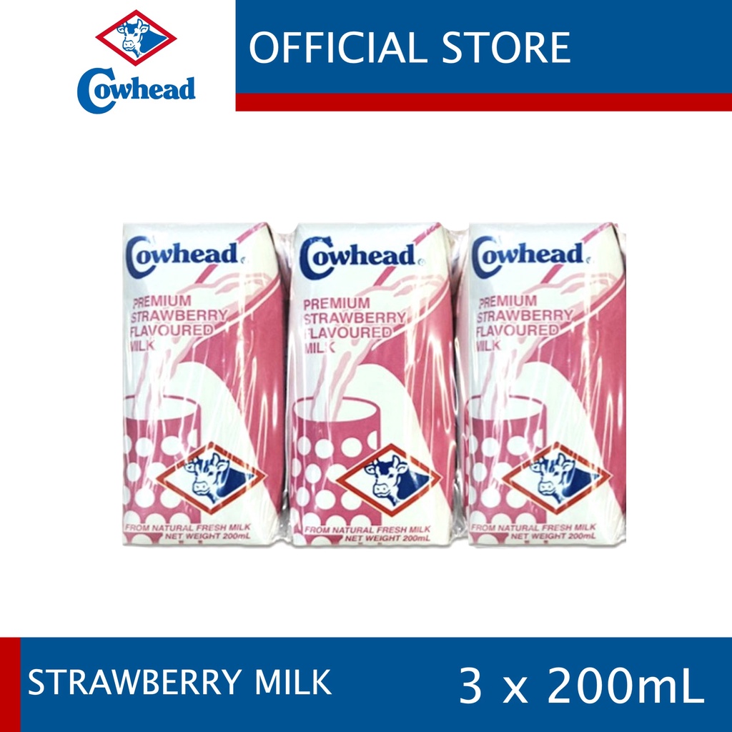 Cowhead Strawberry Milk 200mL x 3 | Shopee Philippines