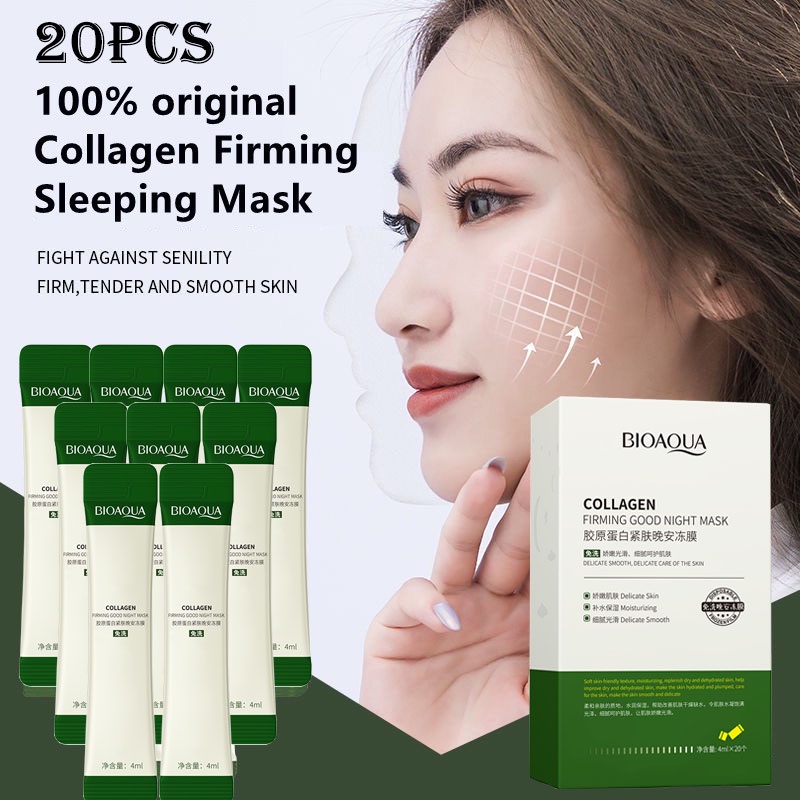 20Pcs BIOAQUA Original Collagen Firming Sleeping Mask Hydrating ...