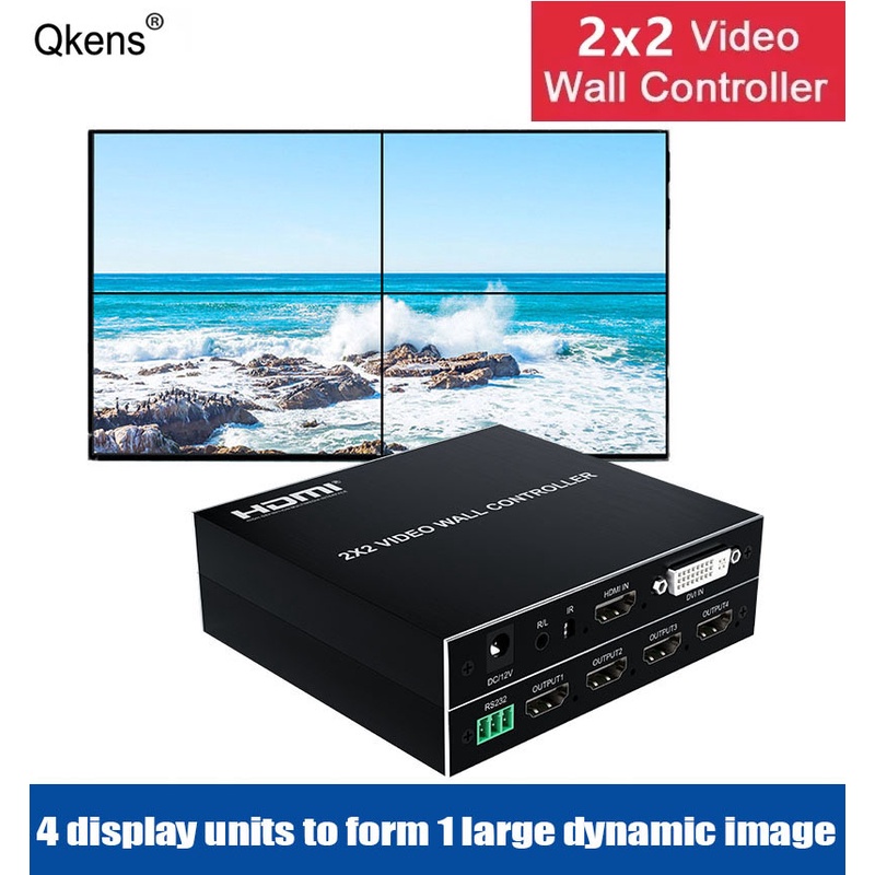 1080p 2x2 Video Wall Controller TV Splicing Box Stitching Screen ...