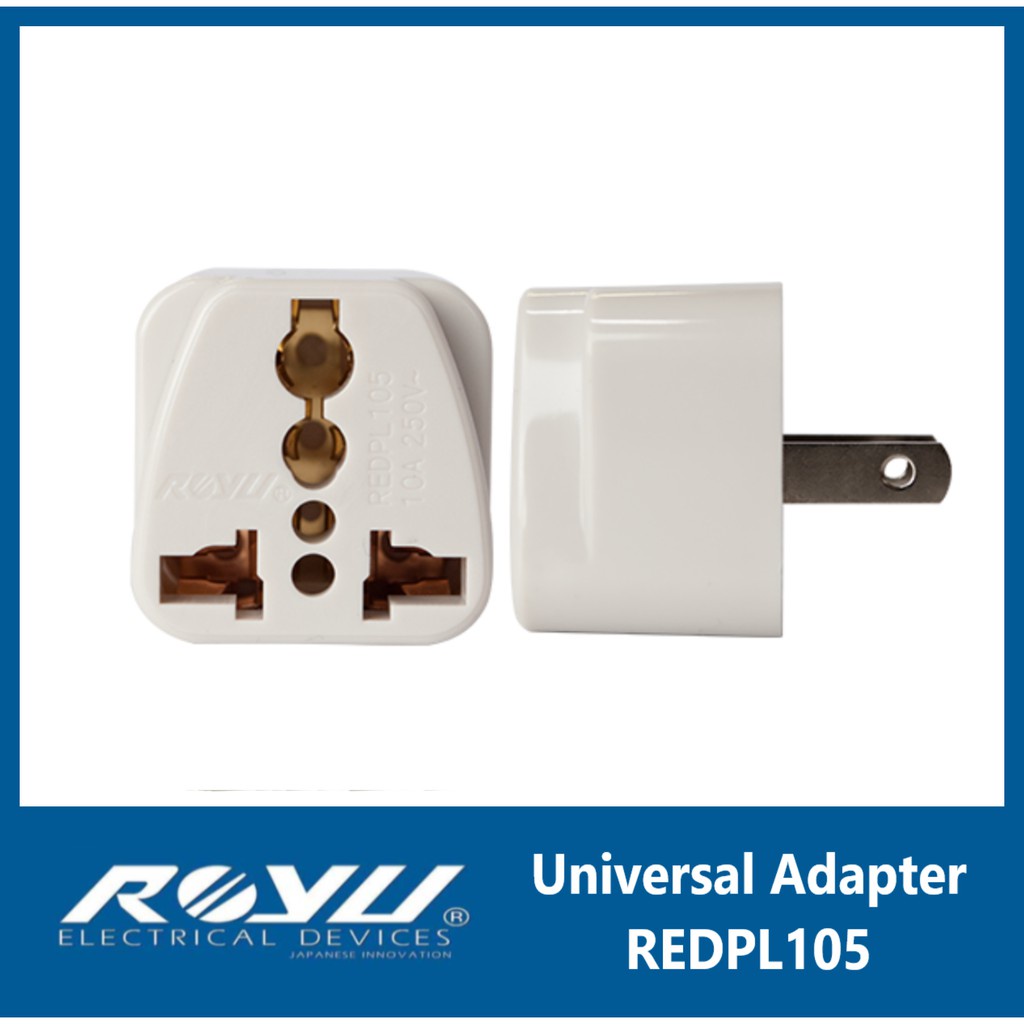 Royu Universal Adaptor Adapter Outlet Plug 10A REDPL105 AC Travel Power Plug Charger Adapter ...