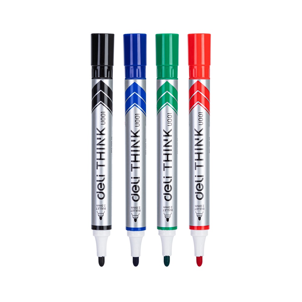 Deli 4pcs Whiteboard Pen Dry Erase Marker 2.0mm Assorted Color EU00101 | Shopee Philippines