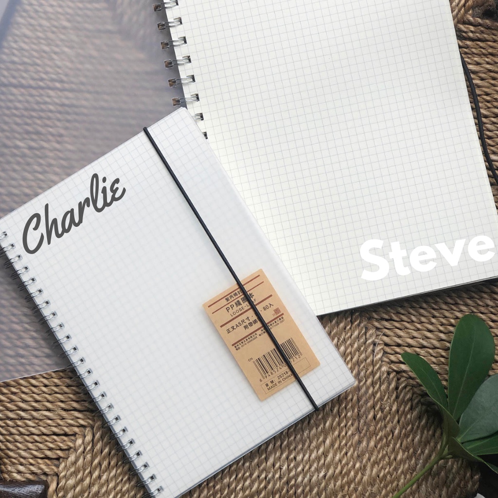 Grid Bullet Journal Spiral Notebook A5 size With Rope PERSONALIZE ...
