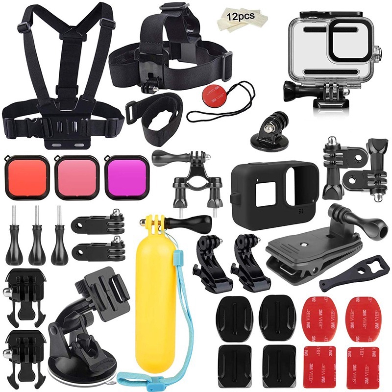 GoPro Hero 8 Black Accessories Kit Go pro Waterproof Housing Sleeve ...