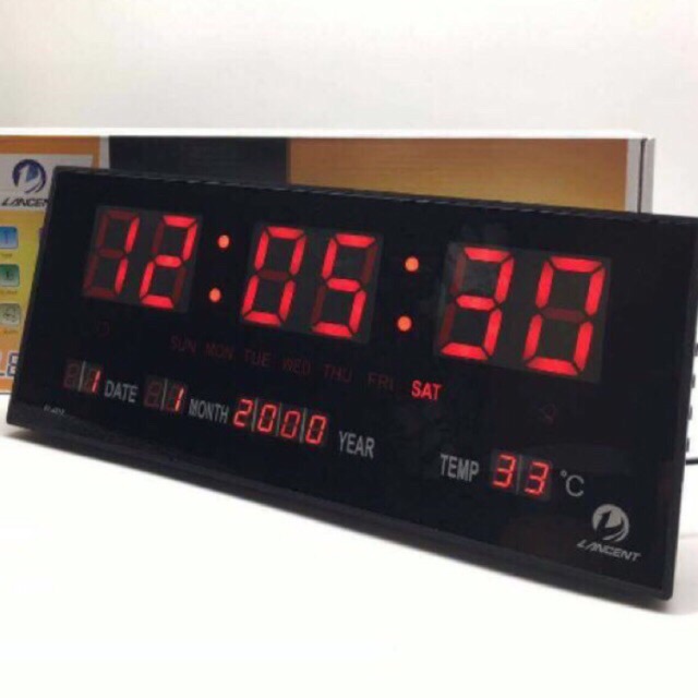 LED Digital Clock with Alarm Temperature Calendar Wall Hang & Table ...