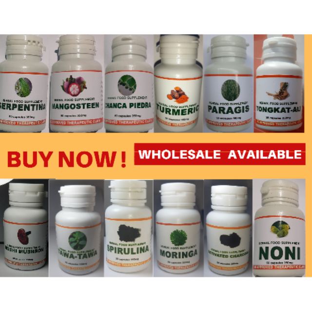 Serpentina/Mangosteen/Chanca Piedra/Turmeric/Paragis/Tongkat-Ali/Reishi ...