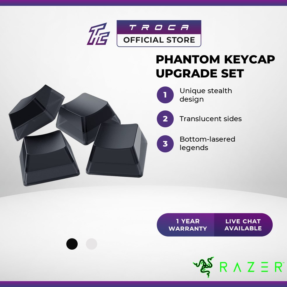 Razer Phantom Keycap Upgrade Set (Black / White) | Shopee Philippines