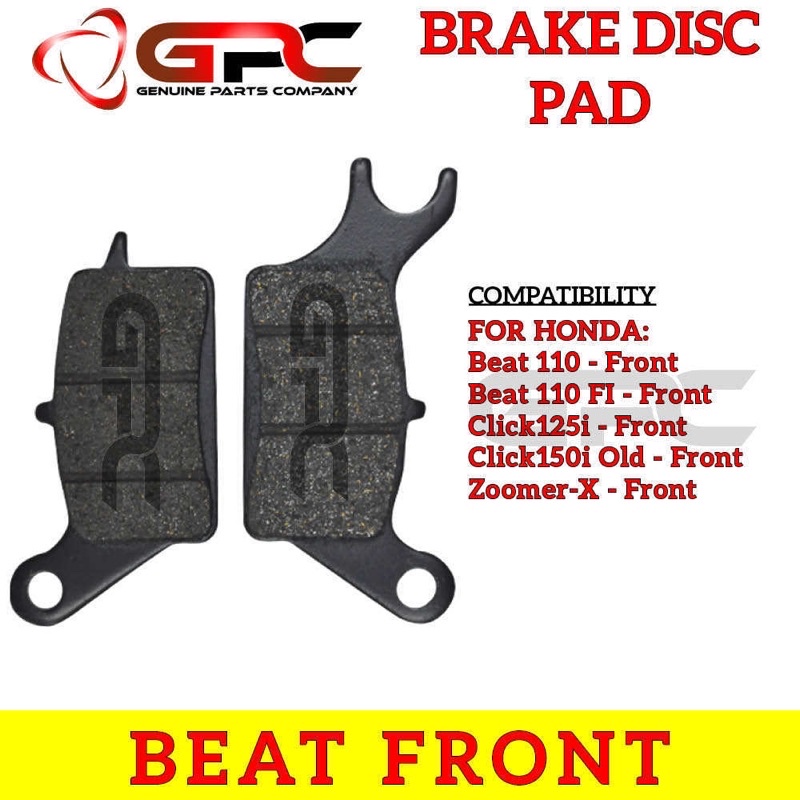 BEAT FRONT BRAKE DISC PAD GPC | Shopee Philippines