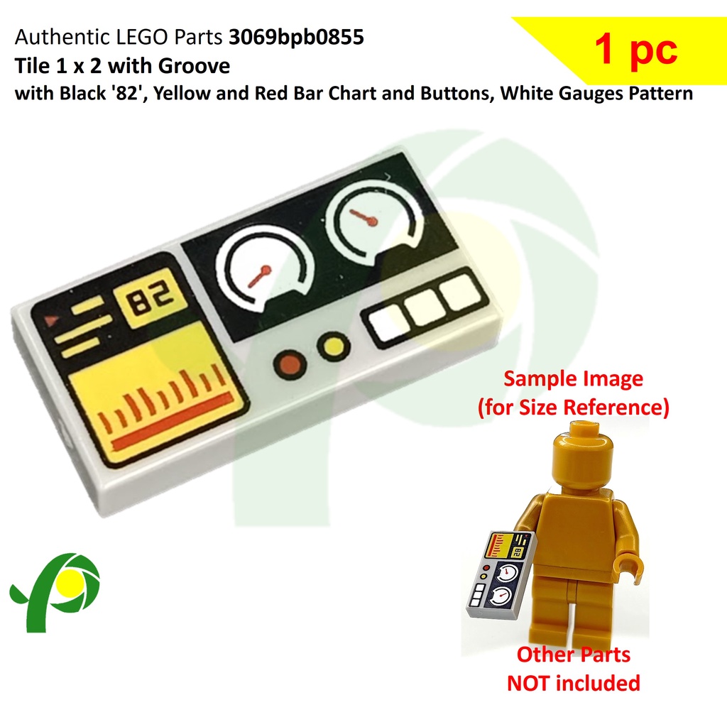 LEGO Parts 3069pb0855 Tile 1x2 with '82' Indicator and White Gauges ...