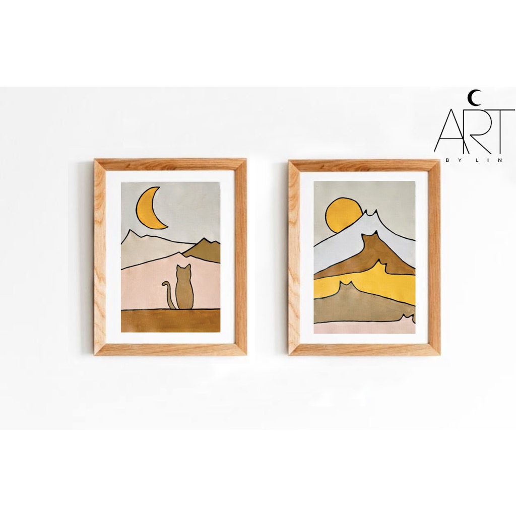 Cat Series Wall Art by Art by Lin | Shopee Philippines