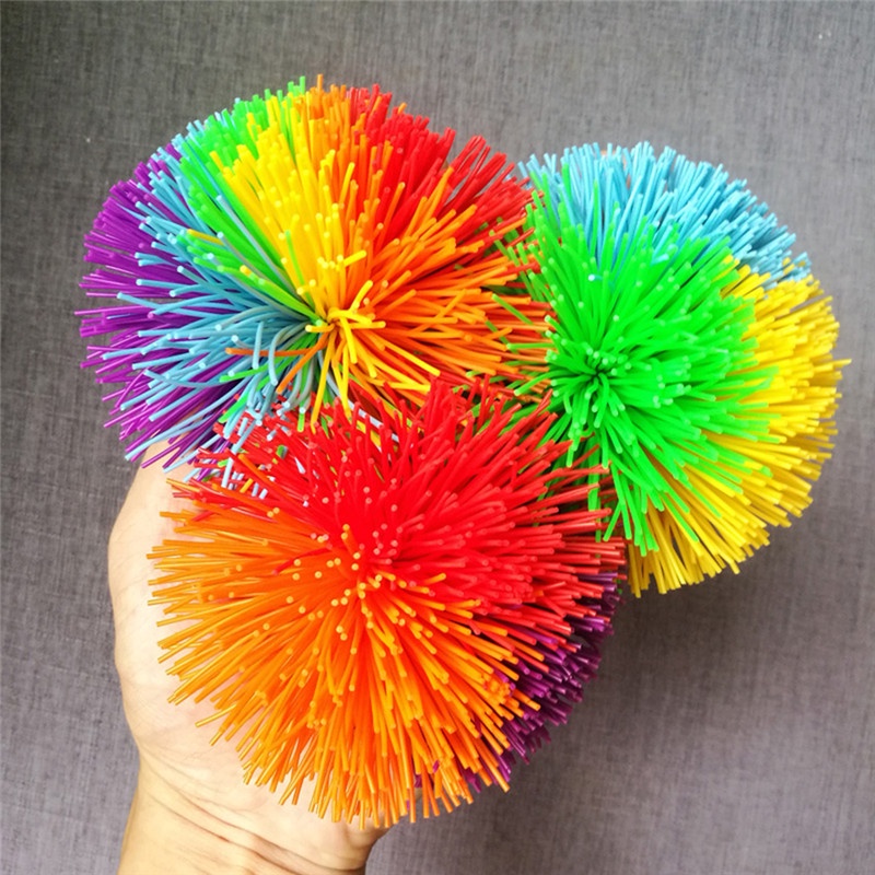 H326 New Anti-Stress 6cm/9cm Rainbow Fidget Sensory Koosh Ball Baby ...