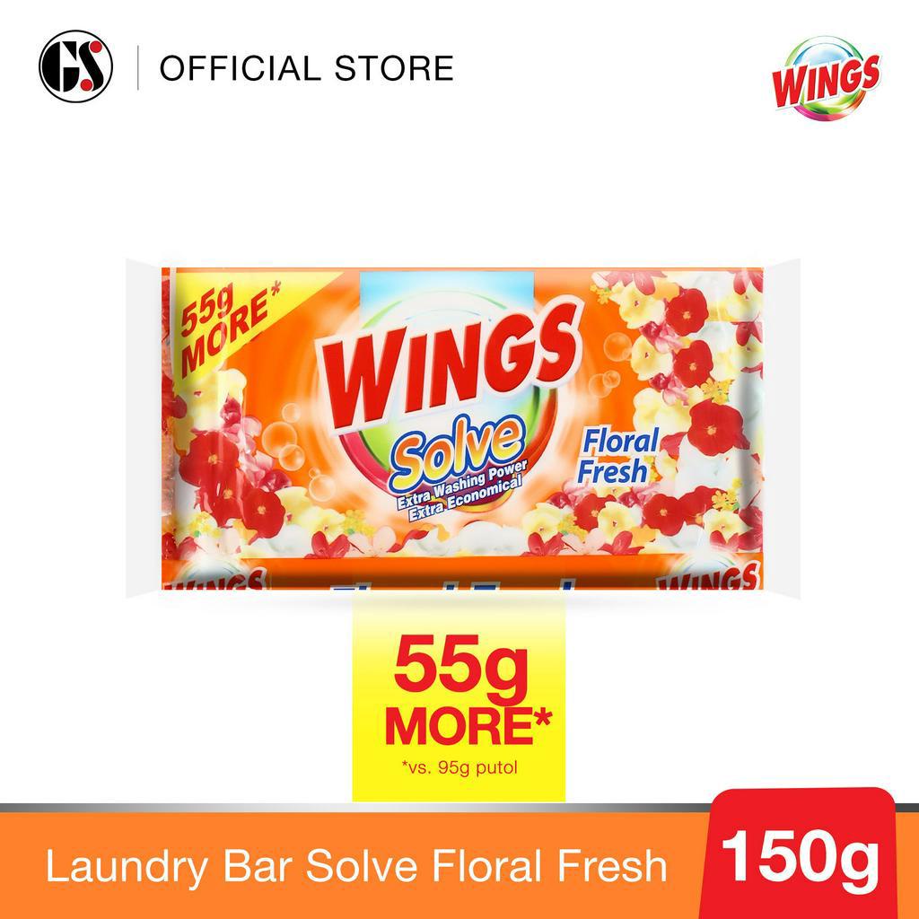 Wings Solve Floral Fresh Laundry Bar Detergent 130g | Shopee Philippines