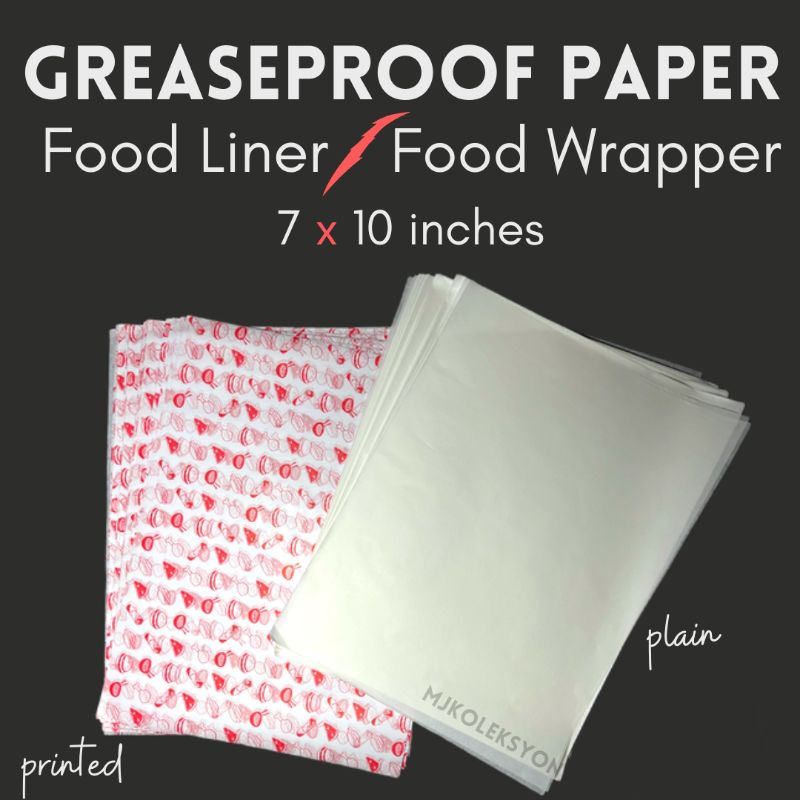 Greaseproof paper 7x10inches Food Liber Wrapper 1000pcs | Shopee ...
