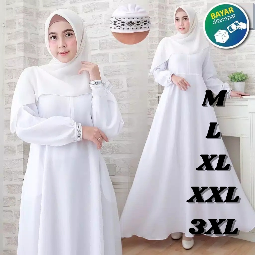PUTIH Others Latest White Gamis 2025 muslim Dress Gamis Plain Gamis ...