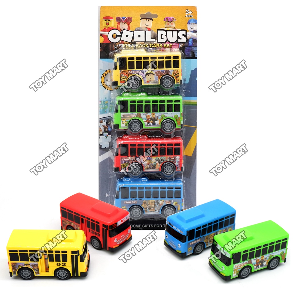 Toy Tayo Rogi Gani Rani Little Bus 4pcs Pullback Car Play Set Assorted ...