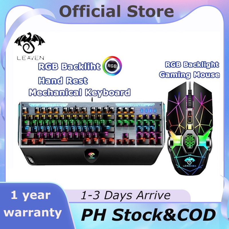 K98 / K990 Mechanical Gaming Keyboard Detachable wrist rest Multimedia Knob S30 RGB Gaming Mouse ...