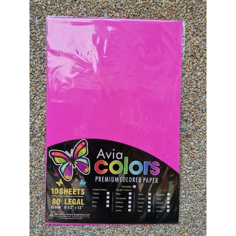 Avia Premium Colored Paper Long 80gsm (10 sheets) | Shopee Philippines
