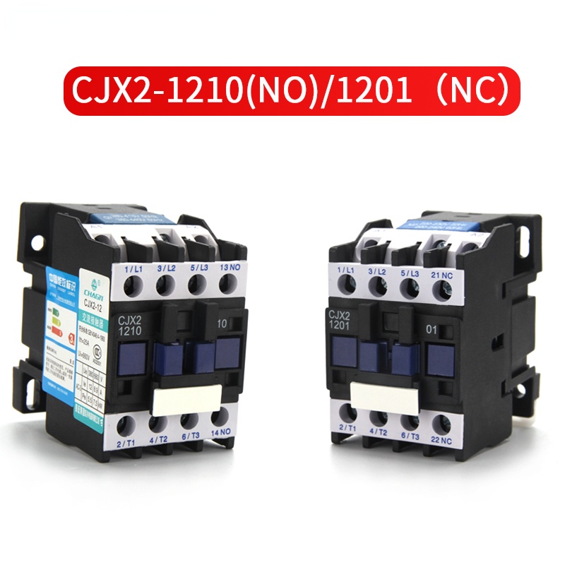 CJX2-1201/1210 50HZ 12A AC Contactor Din Rail Mounted 3P+1NO Normal Open Contactor 24V-380V ...