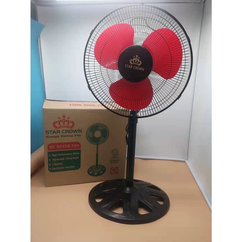 Star Crown Stand Fan with 12" 16" Blade Electric Fan Compact Design ...