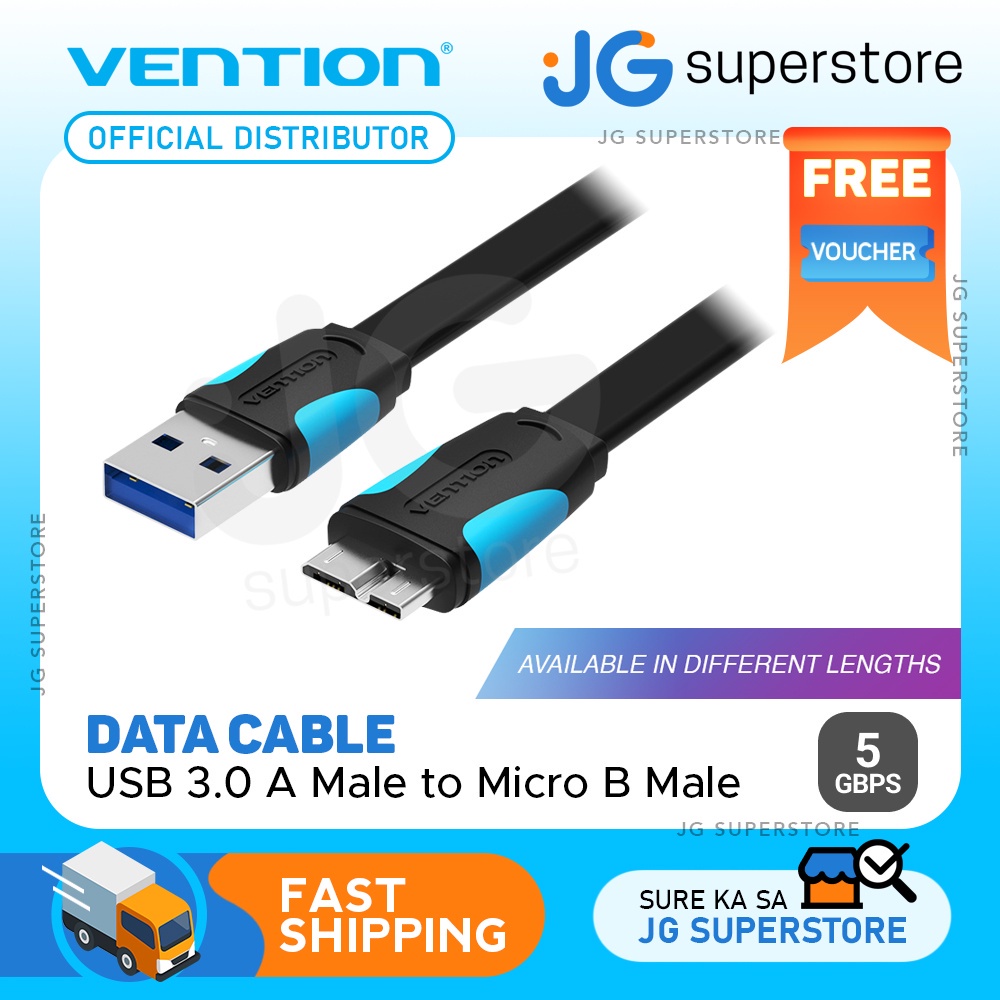 Vention Micro USB 3.0 A Male to Micro USB B Male Flat Nickel Plated ...