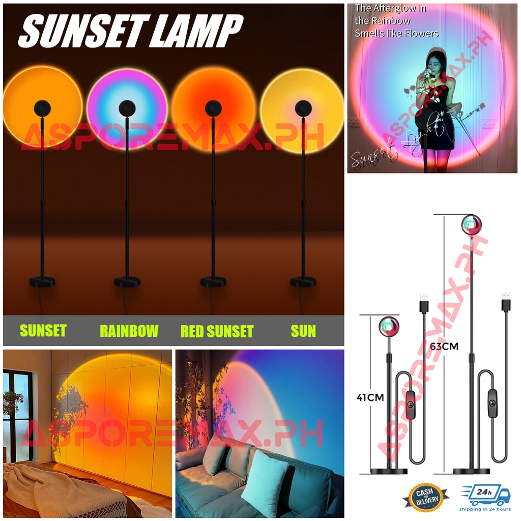 Original Meet Sunset Light Rainbow Color Sun Never Sets Projection Lamp ...