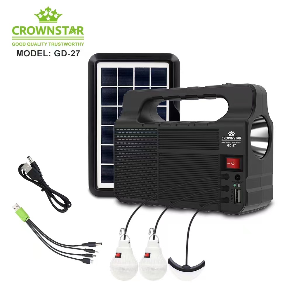 CROWNSTAR GD-27 Upgraded Lithium Battery Solar Lighting System with ...