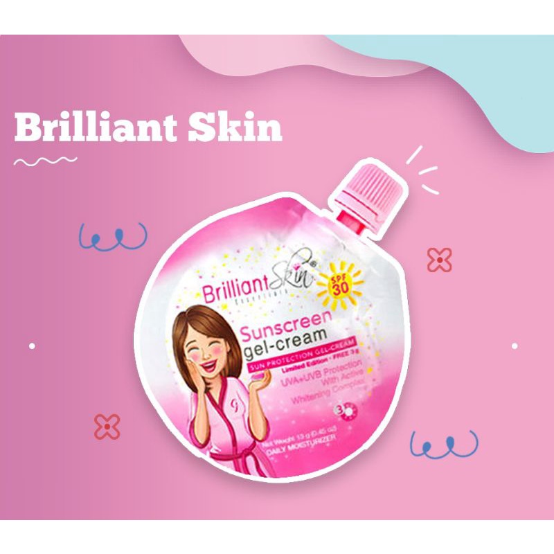 BRILLIANT SKIN SUNSCREEN GEL-CREAM SACHET 13g | Shopee Philippines