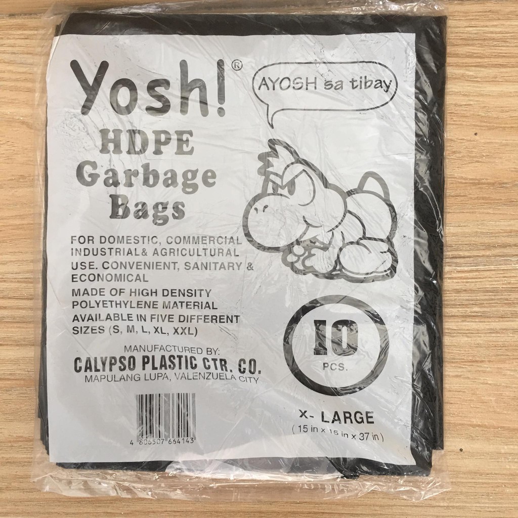 Garbage Plastic Bag Trash Bag Yosh! HDPE Garbage Bags Calypso (Folded ...
