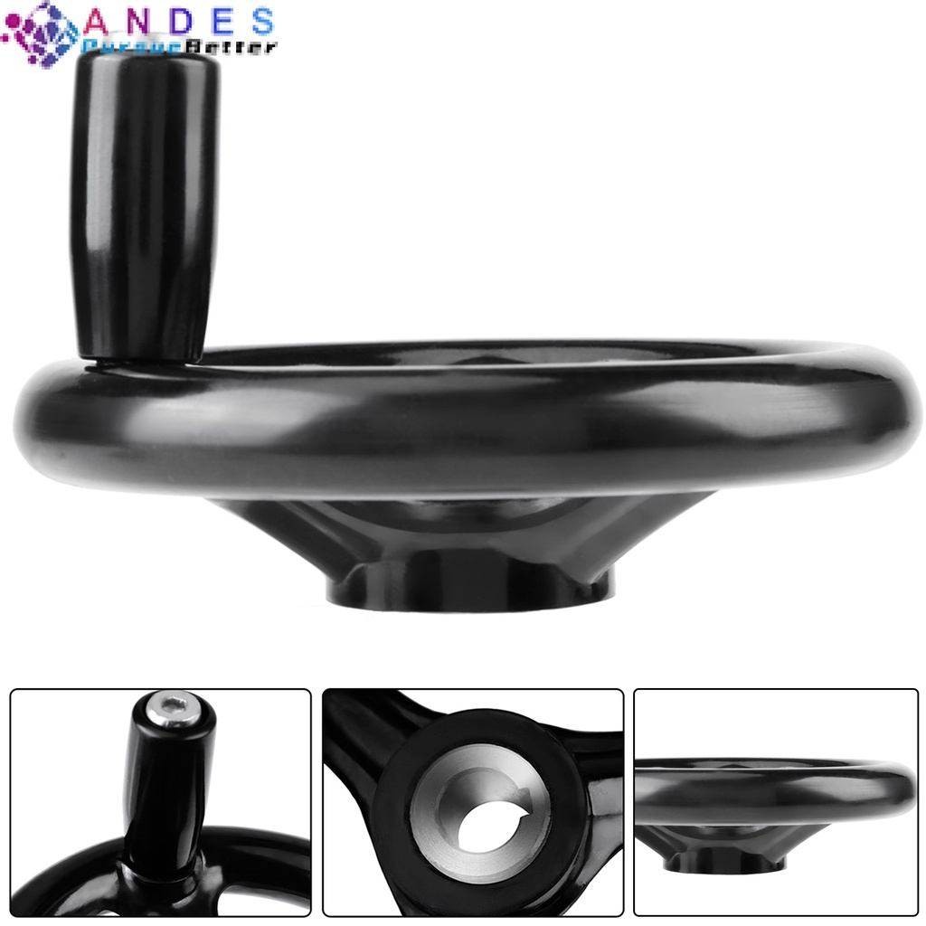 Hand Wheel Handle Black Round 3 Spoke For Lathe Milling Machine ...