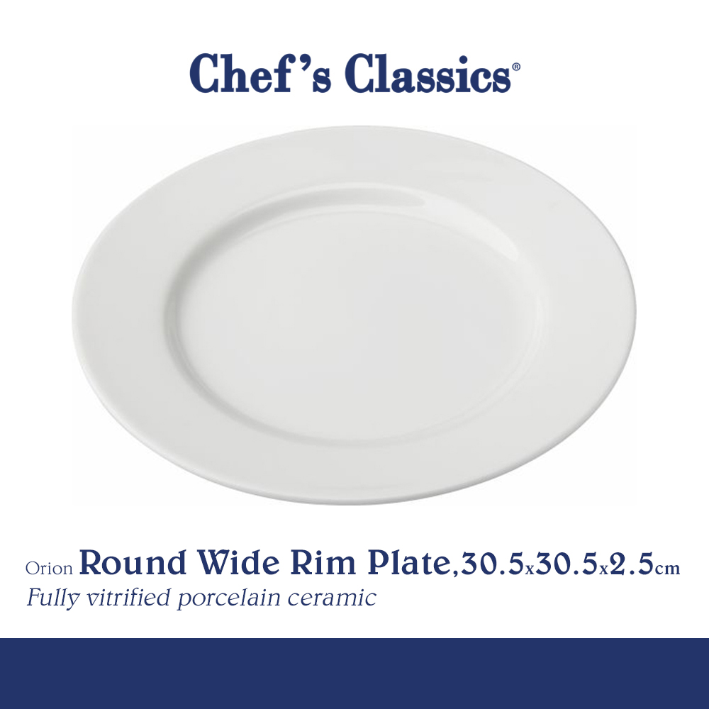 Chef's Classics Orion Ceramic Round Wide Rim Plate, 30.5x30.5x2.5cm ...