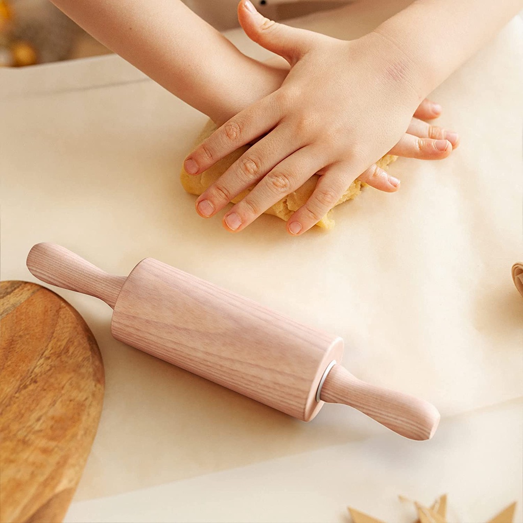 Wooden Rolling Pin Rotating Axle Easy Rolling, Baking Fun with Rolling ...