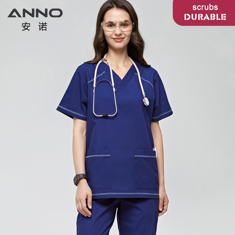 ANNO Unisex Medical Scrubs Set Work Nursing Uniform Nurse Suit Hospital ...