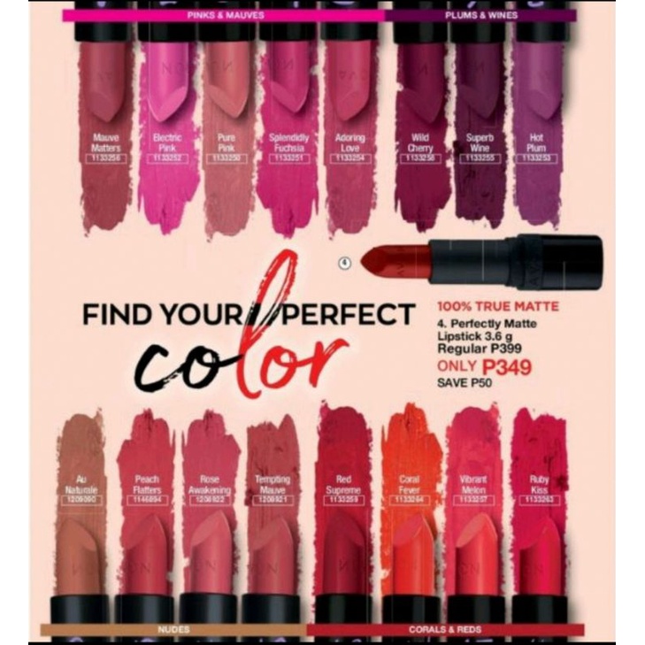 AVON True Color Perfectly Matte Lipstick | Shopee Philippines