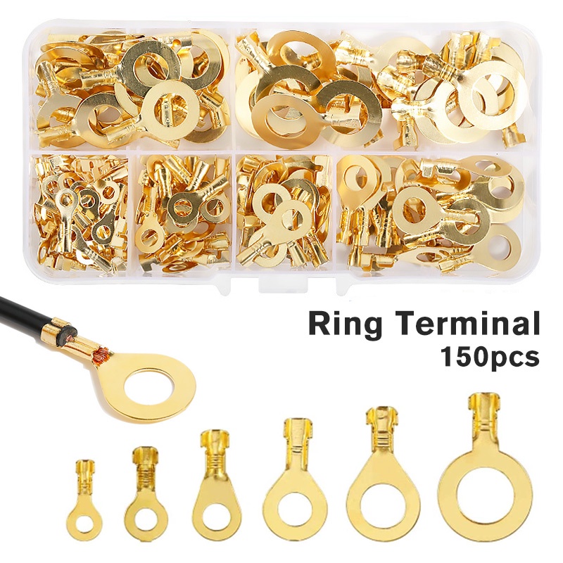 150PCS Copper Ring Terminal Assortment Set M3-M10 Ring Terminal ...