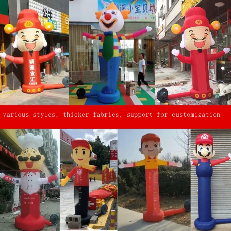 Inflatable beckoning God of Wealth cartoon clown dancing waving welcome ...