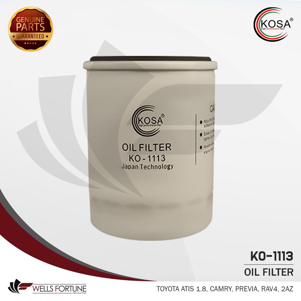 TOYOTA ALTIS 1.8 CAMRY PREVIA RAV4 2AZ KOSA OIL FILTER KO-1113 (1PC ...