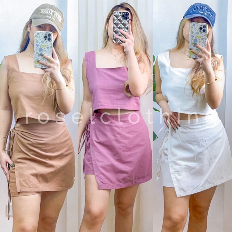Celeste Squareneck Skort Coords | Shopee Philippines