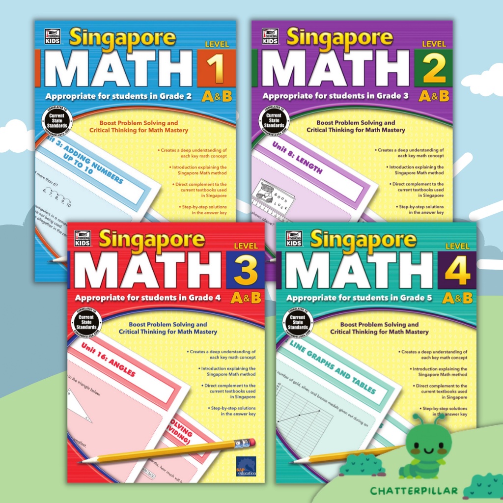 Singapore Math level 1-4 | Shopee Philippines