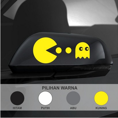 Pacman Motorcycle Car Rear View Mirror Sticker Pac Man Car Sticker ...