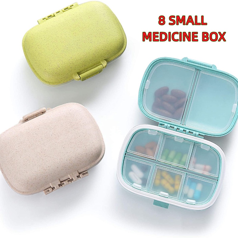 Medicine Box 8 Compartments Sealed Portable Moisture-Proof Medicine Box ...