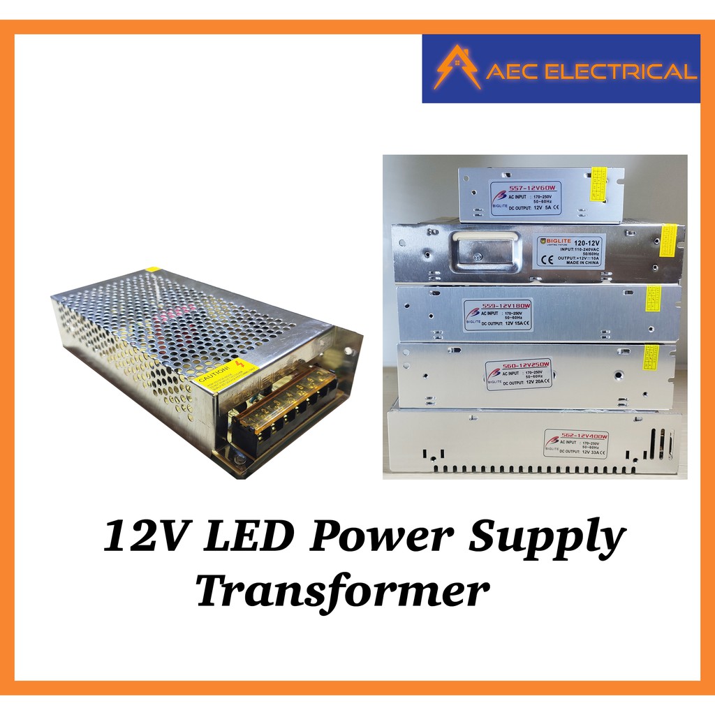Biglite 220V to 12V Power Supply Transformer for Striplight 5A 10A 15A ...